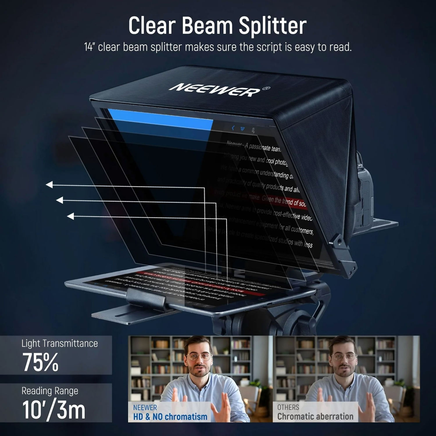 Neewer X14 PRO Teleprompter Studio Aluminiu Compatibil Smartphone ...