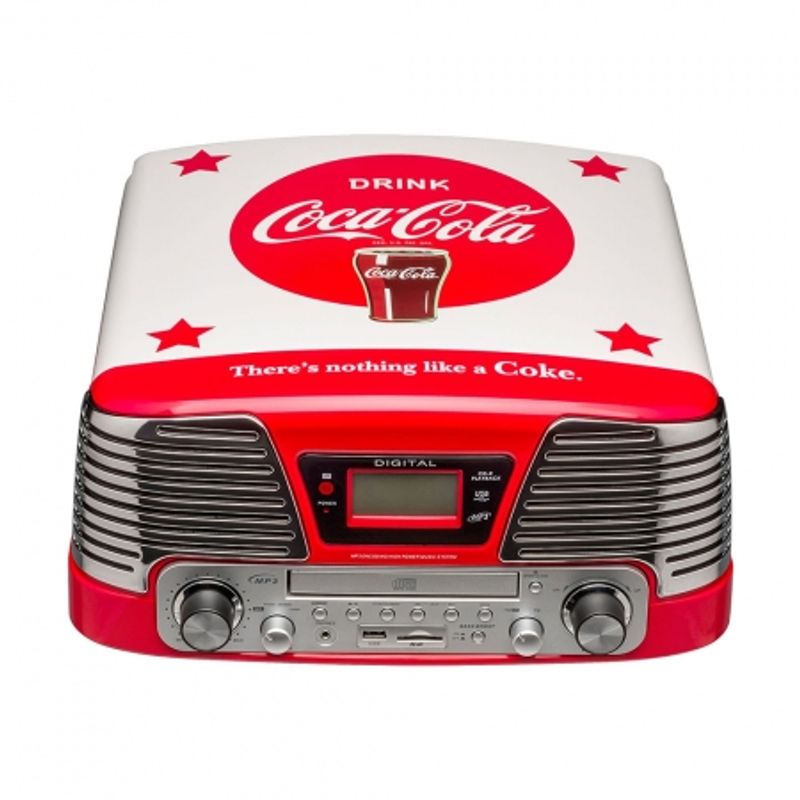 BigBen Coca-Cola Turntable - Pickup, radio, CD/MP3 player - F64.ro