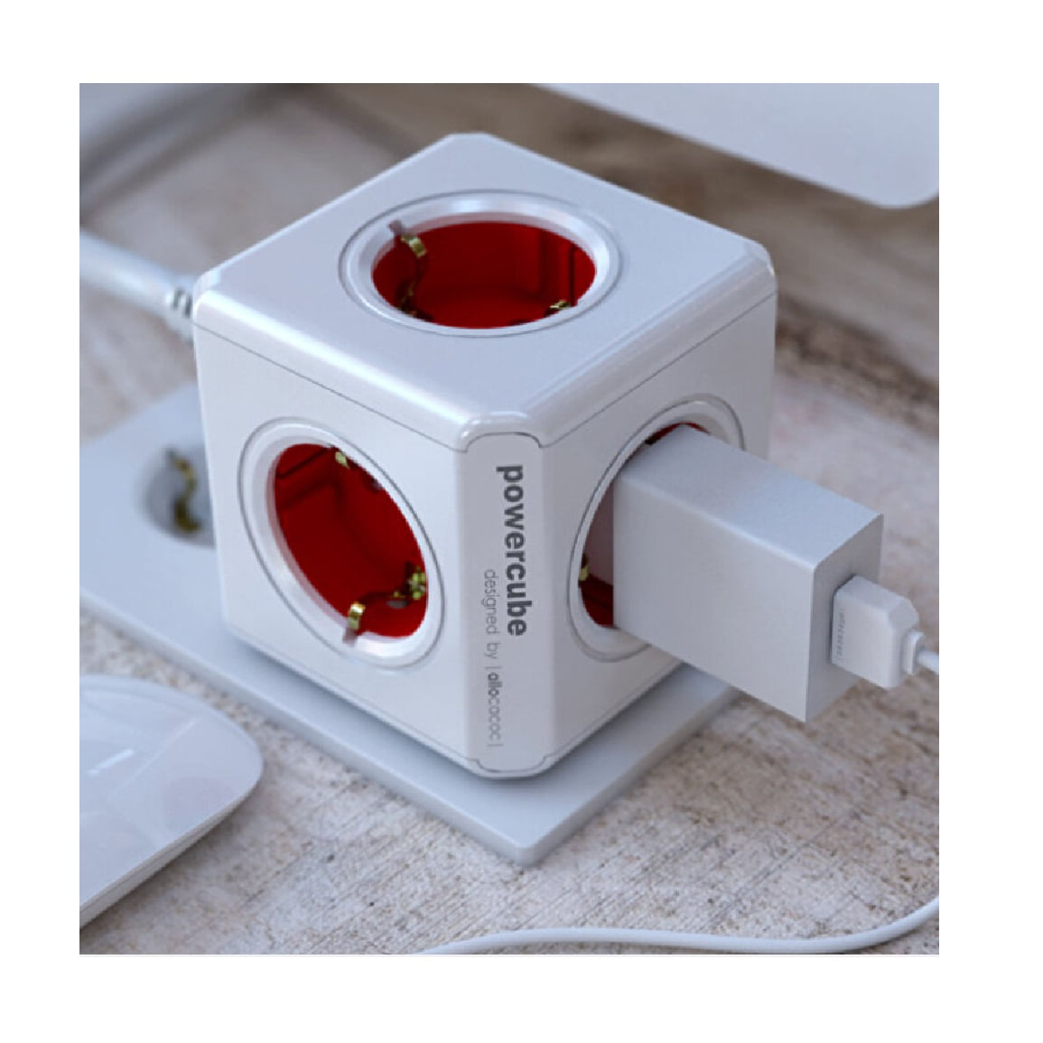 Allocacoc 1100RD/DEORPC Priza Power Cube Original Red - F64.ro - F64.ro