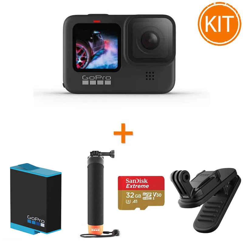 Kit GoPro Hero 9 + Magnetic Clip Mount + Maner plutitor + GoPro Baterie ...