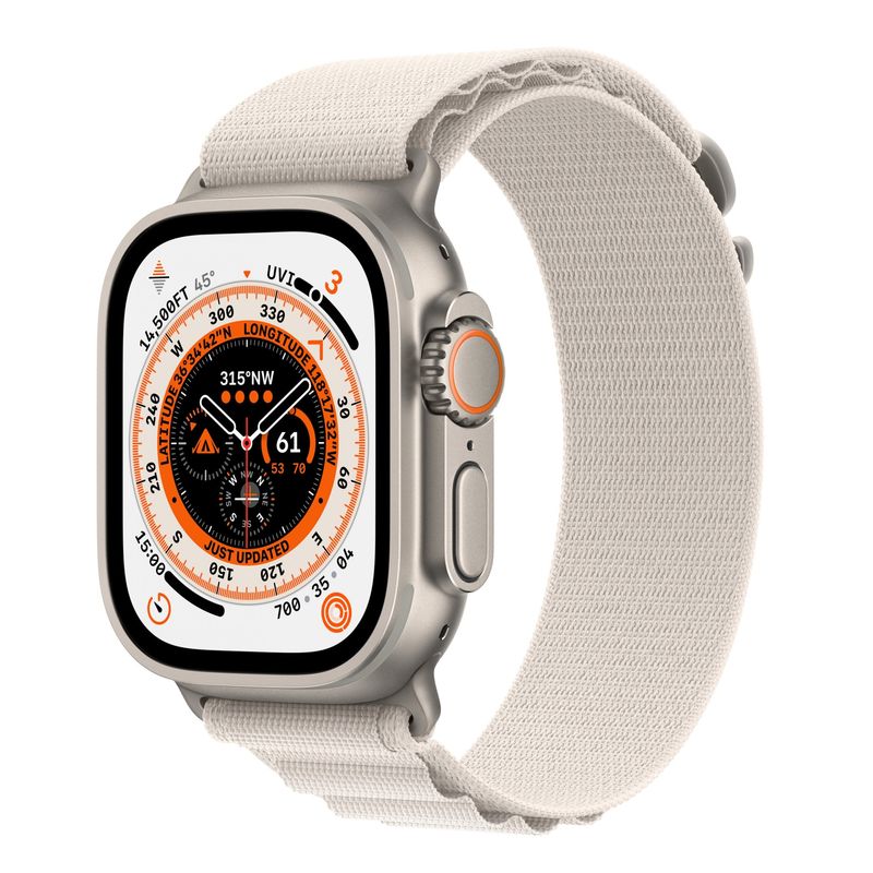 Apple Watch Ultra Cellular 49mm Carcasa Titan cu Alpine Loop Starlight ...