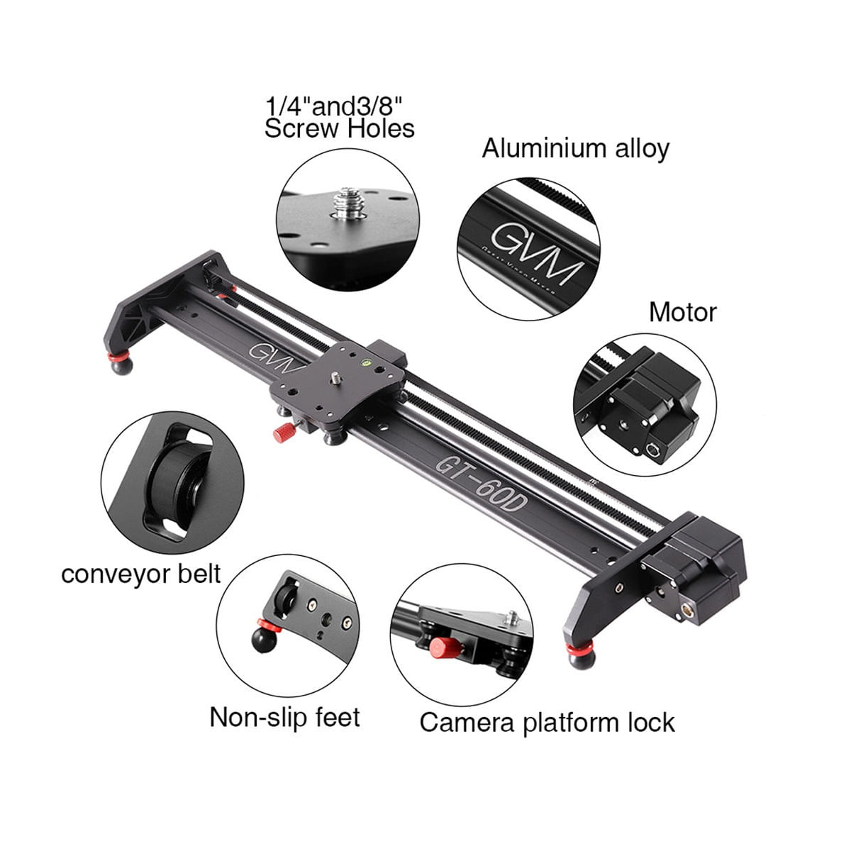 GVM Professional Video Slider Motorizat din Aluminiu 58 cm-F64.ro - F64.ro