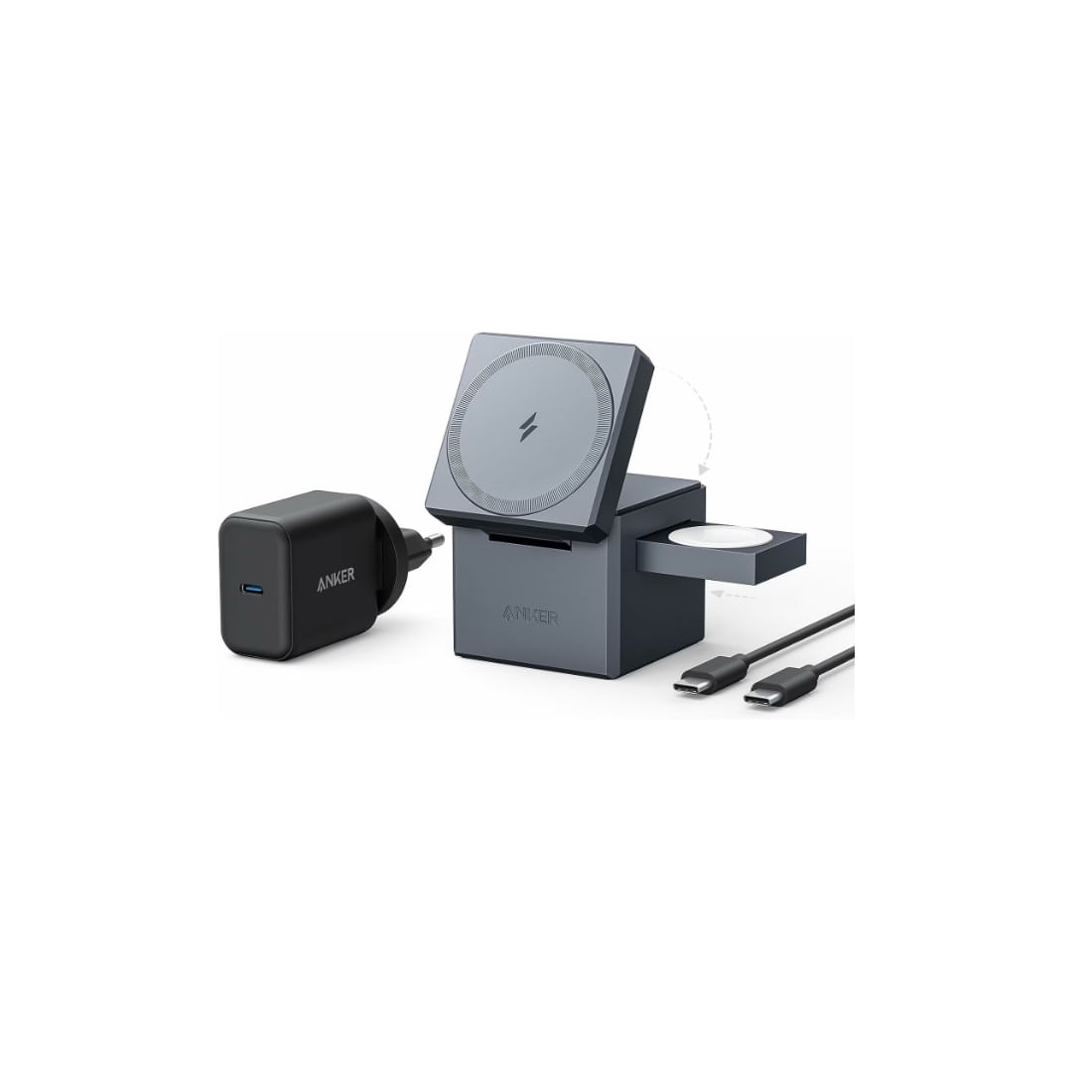 Anker Incarcator Retea Cube 3-in-1 cu MagSafe-F64.ro - F64.ro