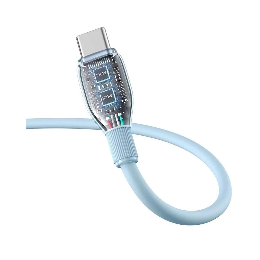 Baseus Pudding Cablu Fast Charge USB la USB-C 100W 1.2m Albastru-F64.ro ...