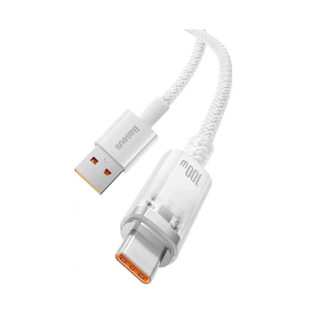 Baseus Explorer Series Cablu USB la USB-C 100W 2m Alb-F64.ro - F64.ro