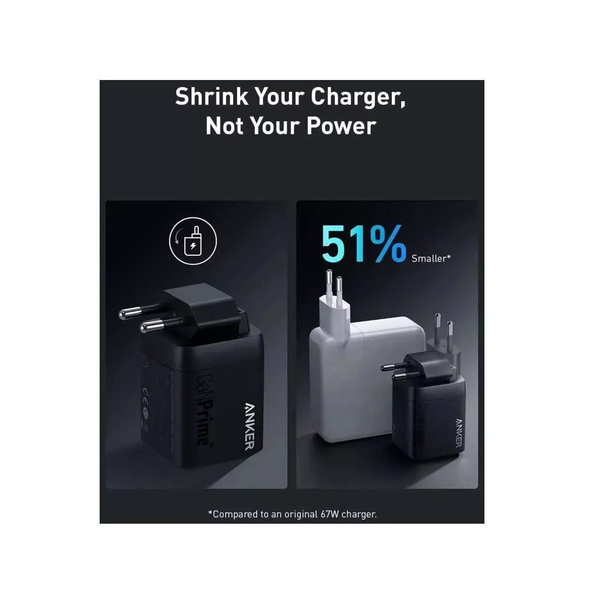 Anker GaN Prime 67W Incarcator Retea Negru-F64.ro - F64.ro